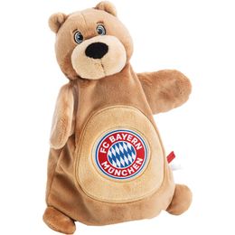 Nici Schmusetuch &raquo;FC BAYERN M&Uuml;NCHEN, Handpuppe Berni 2in1 26x25 cm&laquo; mit dem Vereinslogo auf dem Bauch braun Einheitsgr&ouml;&szlig;e Schmusetuch
