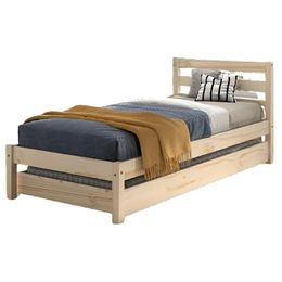 Vipack Massivholzbett &raquo;Pino, universell einsetzbar, gradliniges Design, Made in Europe&laquo; B/H/Tca. 211x84,4x 97,5cm, Liegefl&auml;che 90/200 cm, mit 1 Bettschublade