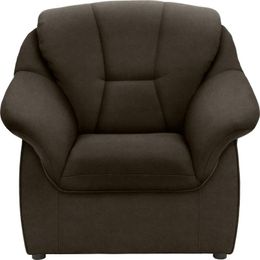 DOMO collection Sessel &raquo;Faenza f&uuml;r kleine R&auml;ume, zeitlos und elegant, kompakte Ma&szlig;e&laquo; grau 100% Polyester Microfaser, B/H/T: 83cm x 88cm x 82cm