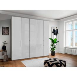 Wiemann Faltt&uuml;renschrank &raquo;Monaco&laquo; mit Glasfront sowie hochwertige Beschl&auml;ge grau Floatglas, Holzwerkstoff B/H/T: 246,3cm x 236cm x 58cm, T&uuml;ren: 5 Stk.