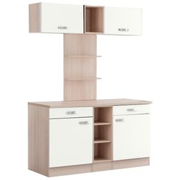 Optifit Buffet &raquo;Faro&laquo;, mit Metallgriffen, Breite 150 cm wei&szlig; akaziefarben, B/H/T: 150cm x 206,6cm x 60cm, Schubladen: 2 Stk. T&uuml;ren: 2 Stk.