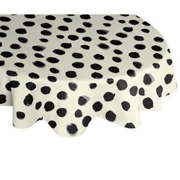 Adam Tischdecke &raquo;Dots&laquo; aus Leinen und Bio-Baumwolle schwarz Bio-Baumwolle, Leinen B/L: 145cm x 145cm, 1 Stk., rund