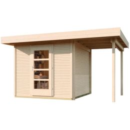Weka Gartenhaus &raquo;WekaLine 172 A Gr.1, 28 mm, Anbau ca. 150 cm&laquo; beige Massivholz Fu&szlig;boden im Gartenhaus, ohne R&uuml;ck- und Seitenwand, ohne Dacheindeckung