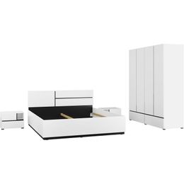 OTTO home Schlafzimmer-Set &raquo;Cross, moderne, grifflose Optik, FSC-zertifiziert&laquo; Bett 180x200cm, 2 Nachtkommoden, Schrank 2-oder 4-t&uuml;rig, 4 Stk. tlg. 