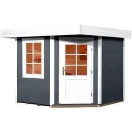 Weka Gartenhaus &raquo;Designhaus 213 Gr.2&laquo; schwarz-wei&szlig; Massivholz Fu&szlig;boden im Gartenhaus, ohne Dacheindeckung