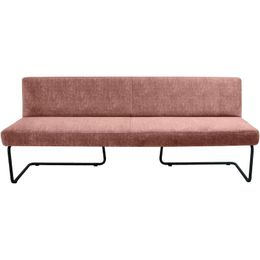 K+w Komfort & Wohnen K+W Komfort & Wohnen Polsterbank in abgerundeter Form, Rundrohrkufe lang gebogen, in Leder oder Stoff rosa B/H/T: 202cm x 82cm x 67cm, Flachgewebe H2O