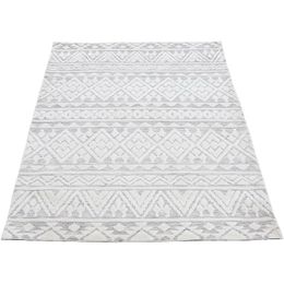 CarpetFine Teppich &raquo;Holly 2&laquo; rechteckig 12 mm H&ouml;he Rauten Motiv, Hoch-Tief Struktur, Wohnzimmer beige Polyester B : 80cm 1 Stk., 12mm, L: 150cm