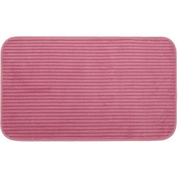 G&ouml;zze Badematte &raquo;Berlin&laquo; H&ouml;he 7 mm rutschhemmend beschichtet fu&szlig;bodenheizungsgeeignet Badteppich, Uni Farben, Cord Optik, waschbar rosa Polyester rechteckig