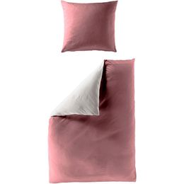 Bierbaum Wendebettw&auml;sche &raquo;Modern Uni in Gr. 135x200 oder 155x220 cm&laquo; 3 Stk. Modernes Unidesign: Schlichte, elegante Optik f&uuml;r jedes Schlafzimmer rosa 