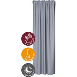 HOMING Vorhang &raquo;Galdin&laquo; Multifunktionsband 1 Stk. tlg. Verdunklungsvorhang, blickdicht, Thermo, Energiesparend grau Polyester 245cm, 