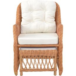 Home Affaire Rattanstuhl () Handarbeit, Ma&szlig;e (B/T/H): (67/75/91) braun B/H/T: 67cm x 91cm x 75cm