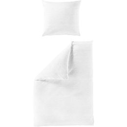 Bierbaum Bettw&auml;sche &raquo;Chic Uni&laquo; 2 Stk. Schickes Unidesign: Modern und elegant f&uuml;r jedes Schlafzimmer wei&szlig; Seersucker, Obermaterial: 100% Baumwolle B/L: