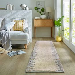FLAIR RUGS Wollteppich &raquo;Minerals Border&laquo; rechteckig 3 mm H&ouml;he Wolle, Teppich mit Bord&uuml;re, Wohnzimmer, Schlafzimmer, Esszimmer schwarz Kunstfaser, 