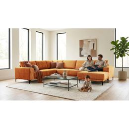 OTTO home Wohnlandschaft &raquo;OLAND Chenille U-Form, XXL, B: 342 cm, Skandi-Design&laquo; Skandi-Design in Struktur, Flachgewebe, Luxus-Microfaser, Boucle 