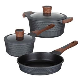 RESTO Kitchenware Topf-Set &raquo;CAPELLA - Einzigartiges Design mit 3D-Effekt, antihaftbeschichtet&laquo; Set, 1x So&szlig;entopf &Oslash; 16 cm, 1x Kochtopf &Oslash; 20 cm, 1x 