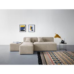 Home Affaire Ecksofa &raquo;Sundstrup L-Form&laquo; Modulserie, individuelle Zusammenstellung grau 100% Polyester B/H/T: 220cm x 76,5cm x 153cm, Struktur weich, 