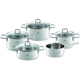 Fissler Topf-Set &raquo;LumiTherm&laquo; Set, 3 Kocht&ouml;pfe, 1 Bratentopf, 1 Stielkasserolle, 9 tlg. Edelstahl 18/10 silber Einheitsgr&ouml;&szlig;e