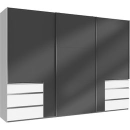 wimex Schwebet&uuml;renschrank &raquo;Level by fresh to go&laquo; mit Glast&uuml;ren wei&szlig; B/H/T: 300cm x 216cm x 65cm, Schubladen: 6 Stk. T&uuml;ren: 3 Stk.