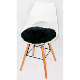 Heitmann Felle Stuhlkissen &raquo;Lamm, Sitzauflage rund&laquo; &Oslash; 45 cm, echtes Lammfell, waschbar, auch als 2er oder 4er Set schwarz Lammfell B/L: 45cm x 45cm, 2 Stk.