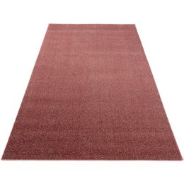 OCI DIE TEPPICHMARKE Teppich &raquo;Louvre Melange&laquo; rechteckig 13 mm H&ouml;he Fris&eacute; Kurzflor, robust, Wohnzimmer rot Kunstfaser B : 65cm 1 Stk., 13mm, L: 130cm