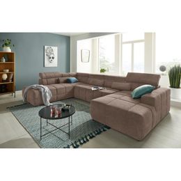 DOMO collection Wohnlandschaft &raquo;BRANDON whlw. mit Sitztiefenverstellung, whlw. Nierenkissen&laquo; mit Kopfteilverstellung, wahlweise Sitztiefenverstellung,