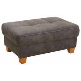 OTTO home Hocker &raquo;Puccini&laquo; mit Kontrastnaht grau Luxus-Microfaser Lederoptik (100% Polyester);Luxus-Microfaser ALTARA NUBUCK (100% Polyester) B/H/T: 