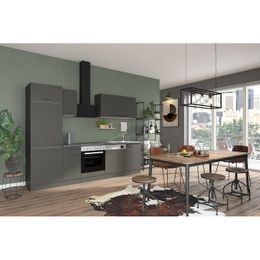Optifit K&uuml;chenzeile &raquo;Palma&laquo; Breite 270 cm, wahlweise mit E-Ger&auml;ten, seitenverkehrt stellbar grau B/H/T: 270cm x 60cm, ohne E-Ger&auml;te
