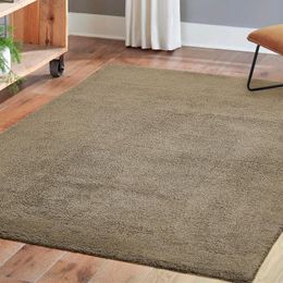 ANDIAMO Teppich &raquo;San Paolo&laquo; rechteckig 27 mm H&ouml;he Uni Farben, weiche Qualit&auml;t, ideal im Wohnzimmer & Schlafzimmer grau Polyester B : 160cm 1 Stk., 27mm, L: 