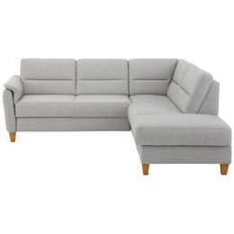Home Affaire Ecksofa &raquo;Palmera L-Form, B: 236 cm&laquo; optional Schlaffunktion & Bettkasten, Federkern silber 100% Polyester;Struktur (100% Polyester);Luxus