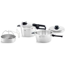 Fissler Schnellkochtopf &raquo;Vitavit Premium&laquo; Set, Schnellkochtopf 3,5 l + 4,5 l + Zusatzdeckel, 2 Stk. tlg. Edelstahl 18/10 silber Einheitsgr&ouml;&szlig;e
