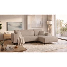 OTTO home Ecksofa &raquo;ARROS L-Form mit Wellenunterfederung, Ma&szlig;e B/T/H: 235/163/81 cm&laquo; incl. Zierkissen, mit Recamiere rechts/links bestellbar, auch in 