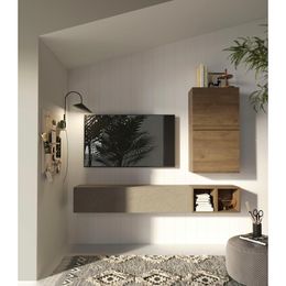 Home Affaire Wohnwand &raquo;Infinity, 4tlg. Breite 194 cm, H&ouml;he variabel, Wohnwand&laquo; Spar-Set, 3 Stk. tlg. grau B/H/T: 194cmcm x 160cmcm x 30cmcm