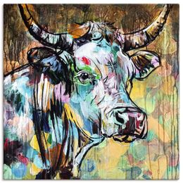 Artland Wandbild &raquo;Luna die Kuh&laquo; Kuhbilder 1 Stk. tlg. als Alubild, Leinwandbild, Poster, Wandaufkleber in verschied. Gr&ouml;&szlig;en bunt Leinwand B/H/T: 40cm x 40cm, 