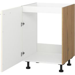 KOCHSTATION Sp&uuml;lenunterschrank &raquo;KS-Trea SP50&laquo; Breite 50 cm, H&ouml;he 75 cm wei&szlig; eiche astig, B/H/T: 50cm x 75cm x 56cm, T&uuml;ren: 1 Stk. T&uuml;ranschlag links