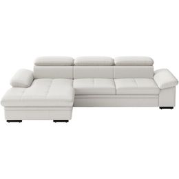 Sit & More sit&more Ecksofa &raquo;Viola, Leder, L-Form, B: 260 cm, mit Armteil- und Kopfteilvertsellung&laquo; optional mit Schlaffunktion wei&szlig; B/H/T: 260cm x 73cm x 174cm,