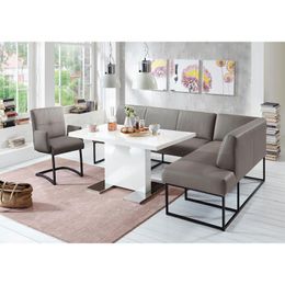 exxpo - sofa fashion Eckbank &raquo;Affogato, bequem und elegant, hochwertige Detailverarbeitung&laquo; Frei im Raum stellbar braun Kunstleder B/H/T: 157cm x 82cm