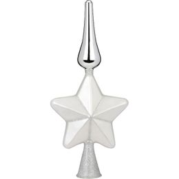 MAGIC by Inge Christbaumspitze &raquo;Frosty Silver, Weihnachtsdeko, Christbaumschmuck&laquo; mit Stern, H&ouml;he ca. 29 cm silber Glas Einheitsgr&ouml;&szlig;e
