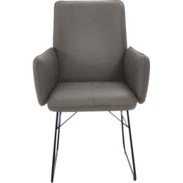 K+w Komfort & Wohnen K+W Komfort & Wohnen Armlehnstuhl () 1 Stk.Drahtkufengestell in Metall schwarz, Griff am R&uuml;cken, Steppung im Sitz grau B/H/T: 61cm x 91cm x 62cm, 1 