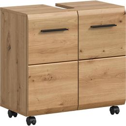 Welltime Waschbeckenunterschrank &raquo;FLORENZ, Breite 60cm, inkl. Siphonausschnitt, mit T&uuml;ren oder Sch&uuml;ben&laquo; TOPSELLER!, hochwertige MDF Front, Griff 