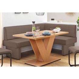 Home Affaire Eckbank braun B/H/T: 142cm x 89cm x 182cm, Kunstleder, langer Schenkel links
