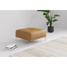 OTTO home Polsterhocker &raquo;Caluna&laquo; moderner Sitzhocker in hochwertiger Verarbeitung gelb B/H/T: 89cm x 45cm x 89cm, NaturLEDER , ohne Stauraum