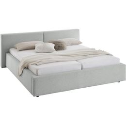 Meise M&ouml;bel meise.m&ouml;bel Polsterbett &raquo;Cube wahlweise mit Matratze und Bettkasten&laquo; extra flaches Kopfteil, erh&auml;ltlich in den Breiten 140cm, 160cm & 180cm grau 