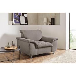 DOMO collection Sessel &raquo;FRANZI zeitlos und elegant, moderne Sitzheftung&laquo; wahlweise mit Kopfteilverstellung grau Struktur fein, ohne 