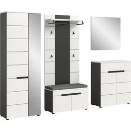 Home Affaire Garderoben-Set &raquo;REHAT, TOPSELLER!, 5-teilig, Breite 255 cm, individuell erweiterbar&laquo; Set, bestehend aus: Schrank, Sitzbank, Sitzkissen, 