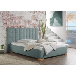 Maintal Polsterbett &raquo;Cueno&laquo; mit und ohne Matratze in 2 Ausf&uuml;hrungen, Steppung mit Knopfheftung blau Strukturstoff (100% Polyester) Liegefl&auml;che L&auml;nge B: 200cm 