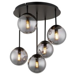 Globo LIGHTING Deckenleuchte &raquo;HARMON&laquo; E14 1 Stk. Deckenleuchte mit Glaskugeln, modern, stilvoll & edel schwarz 5, &Oslash; 15cm H: 51cm, 1 Stk.
