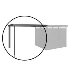 BioHort Ger&auml;tehaus-Anbaudach &raquo;f&uuml;r Ger&auml;tehaus HighLine Gr. L H3, verschiedene Farben&laquo; dunkelgrau-metallic grau Stahl Einheitsgr&ouml;&szlig;e