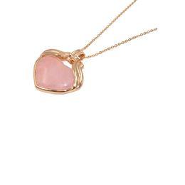 Firetti Damen Kette mit Anh&auml;nger &raquo;Schmuck Geschenk Herz&laquo; Made in Germany - mit Rosenquarz bunt Edelstahl, L: 55 B: 2mm