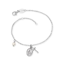 Engelsrufer Damen Silberarmband &raquo;MARIA&laquo; mit Muschelkernperle bunt 19cm, Perlen Silber 925 (Sterlingsilber)