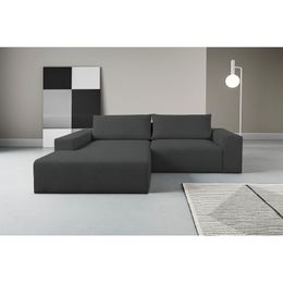 WERK2 Ecksofa &raquo;Rio 262 x 188 cm modern und bequem&laquo; Webstoff, L-Form grau 100% Polyester B/H/T: 262cm x 83cm x 188cm, Webstoff, Ottomane links